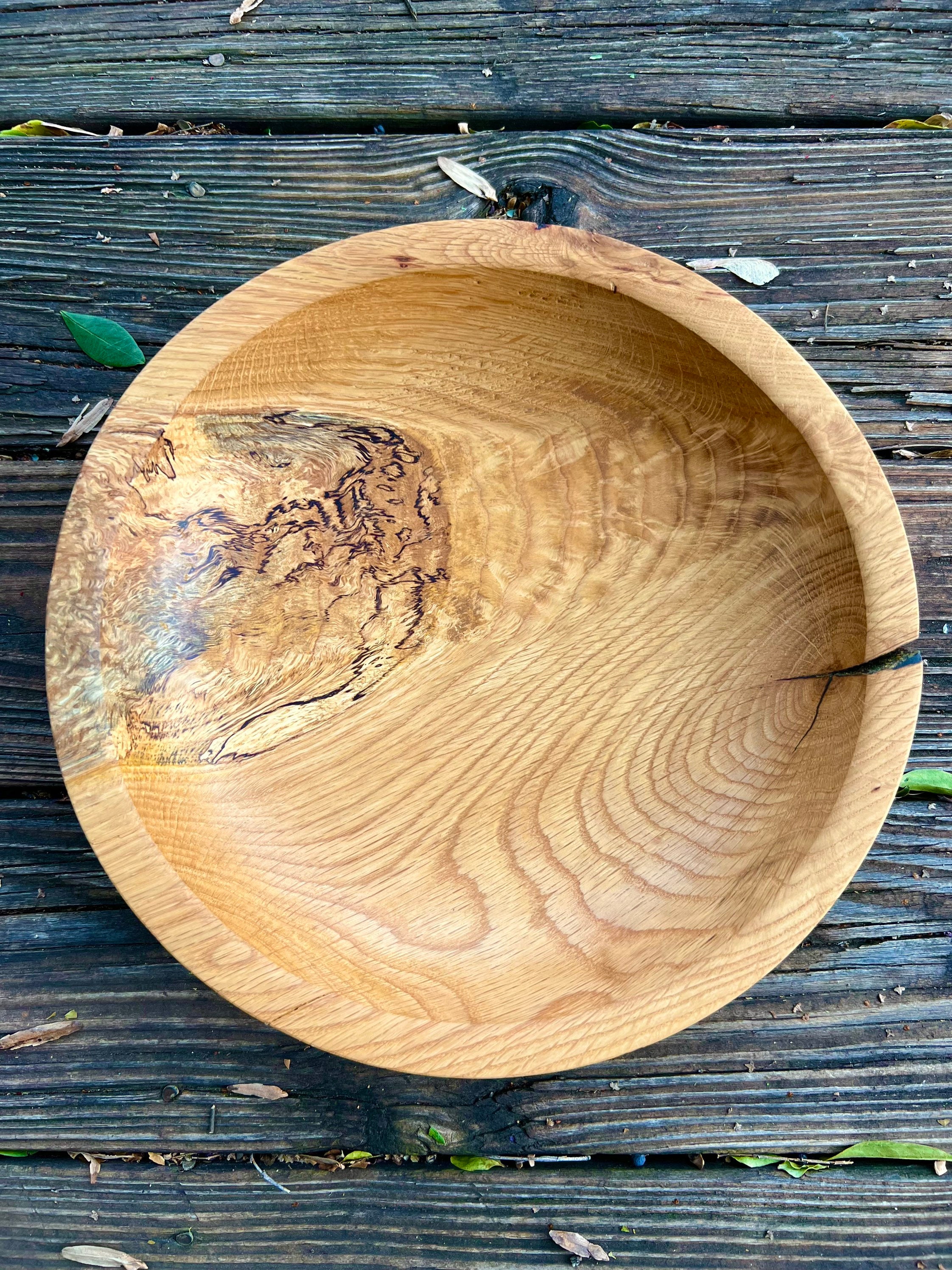 No. 165: 12” Spalted Oak Wood Bowl - Etsy