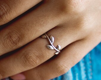 Silver Twig Ring | Etsy