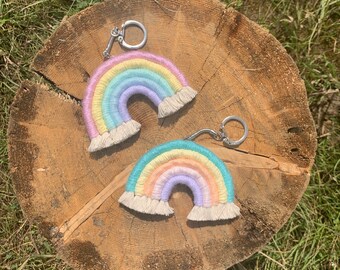 Pastel Rainbow Keychain Charm - Etsy