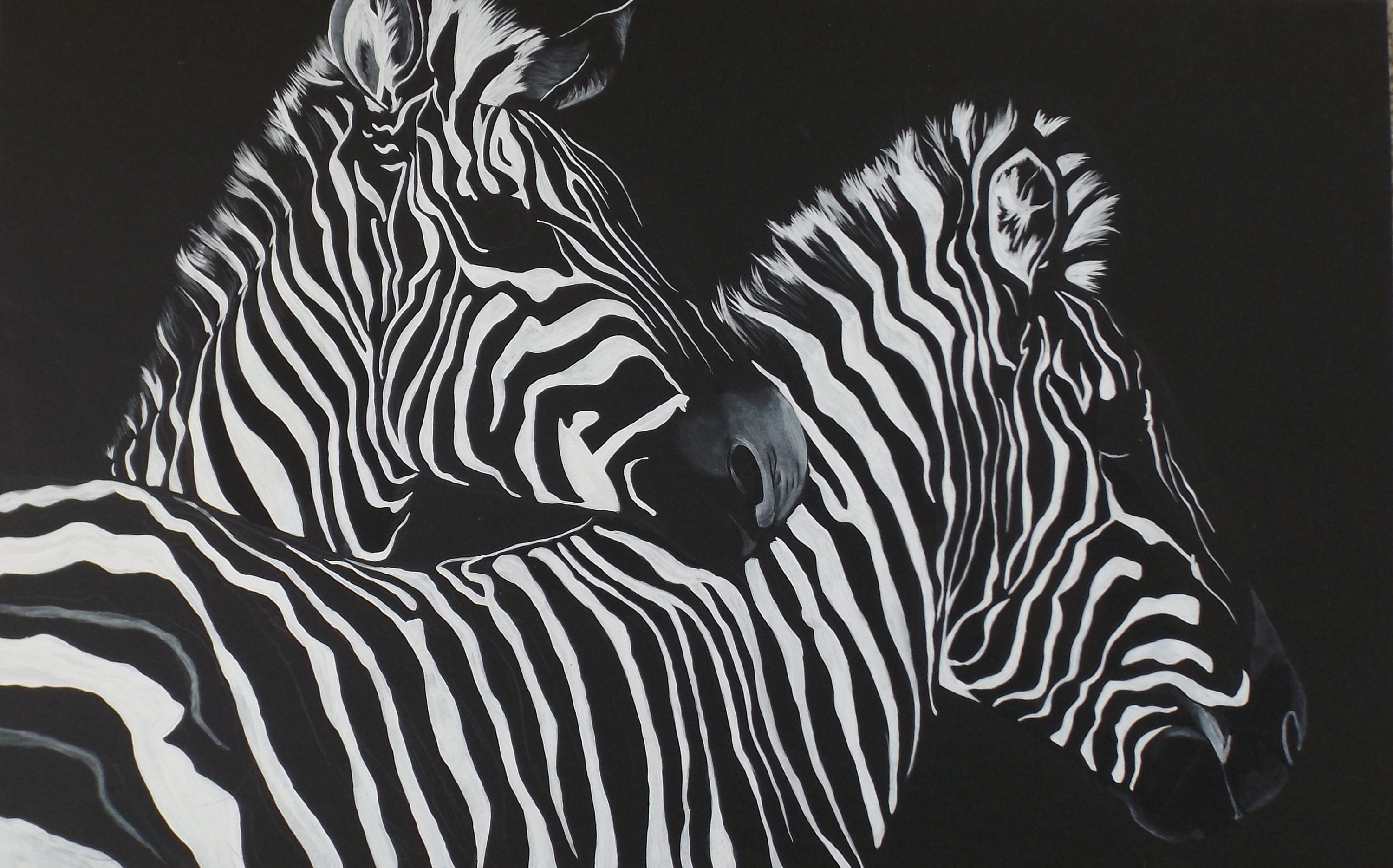 Black and White Zebra Acrylic Painting, Abstract, Wall Art - Etsy