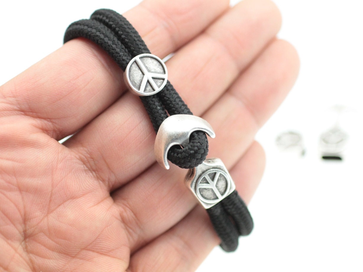 5 Anchor clasp Peace Hook Clasp Silver Plated Bracelet | Etsy