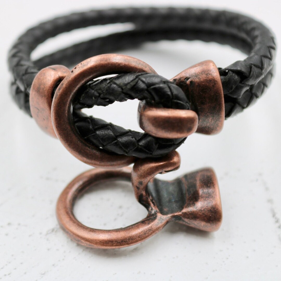 Round Hook Clasp, Clasp for Round Leather, Antique Copper Clasp Set for ...
