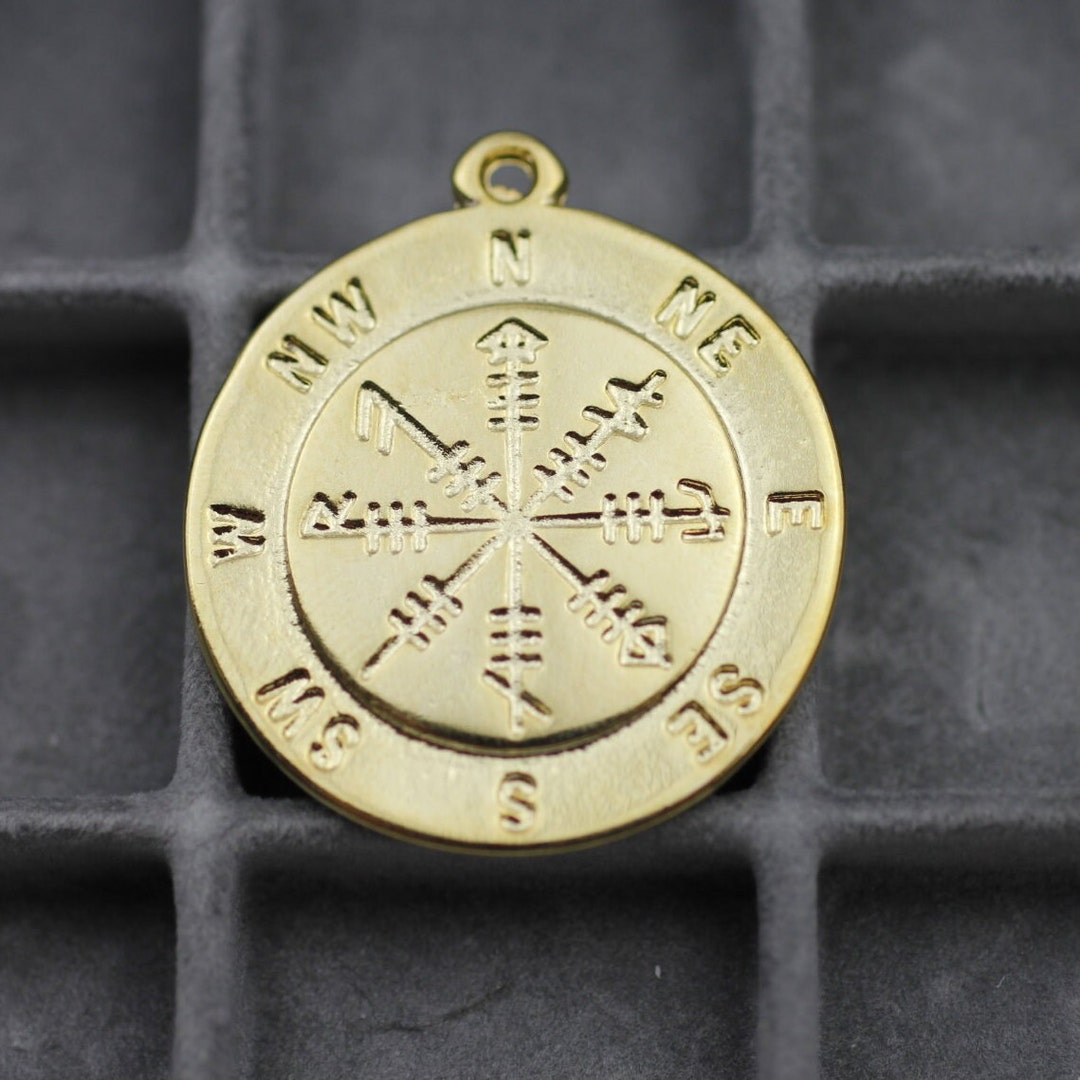 Gold Compass Charms, Compass Pendant, Shiny Gold Plated Compass Charms ...