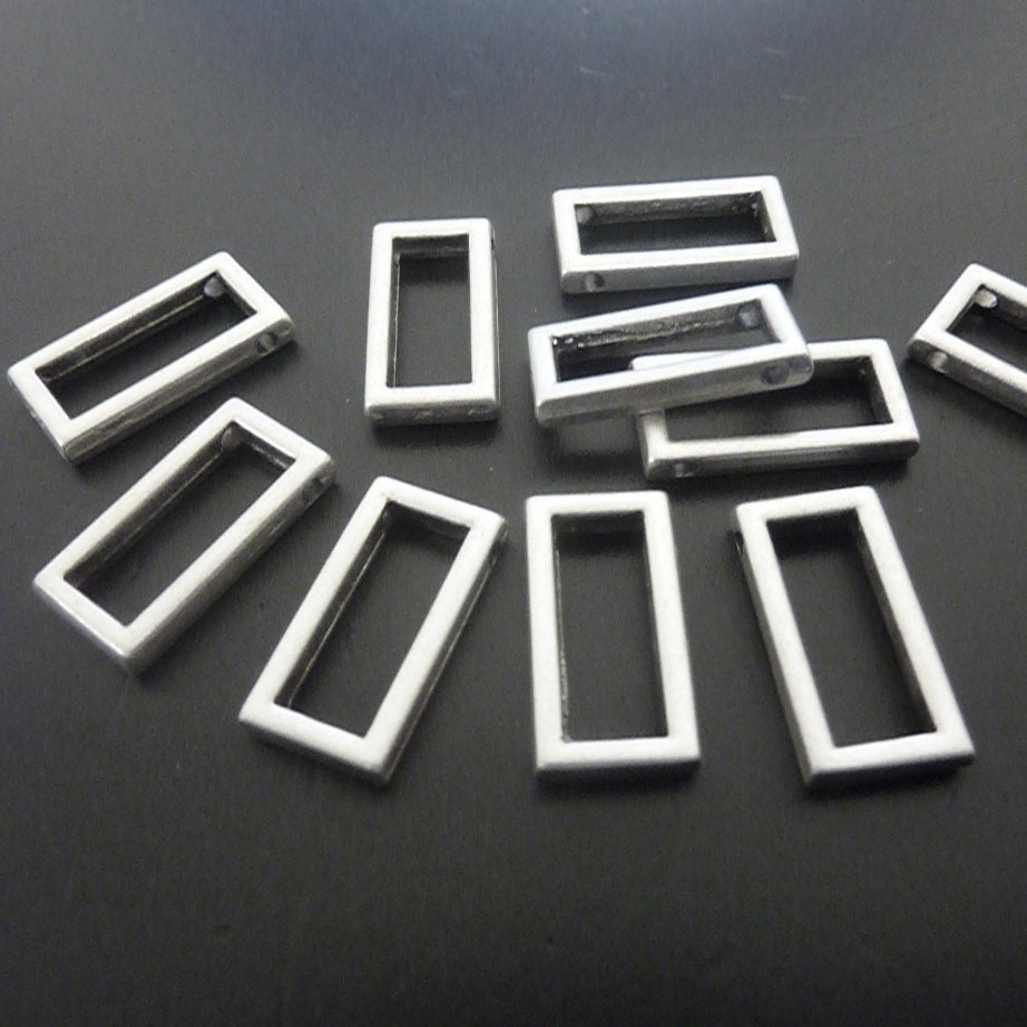 10 Open Back Bezel Pendants Rectangle resin setting Hollow | Etsy
