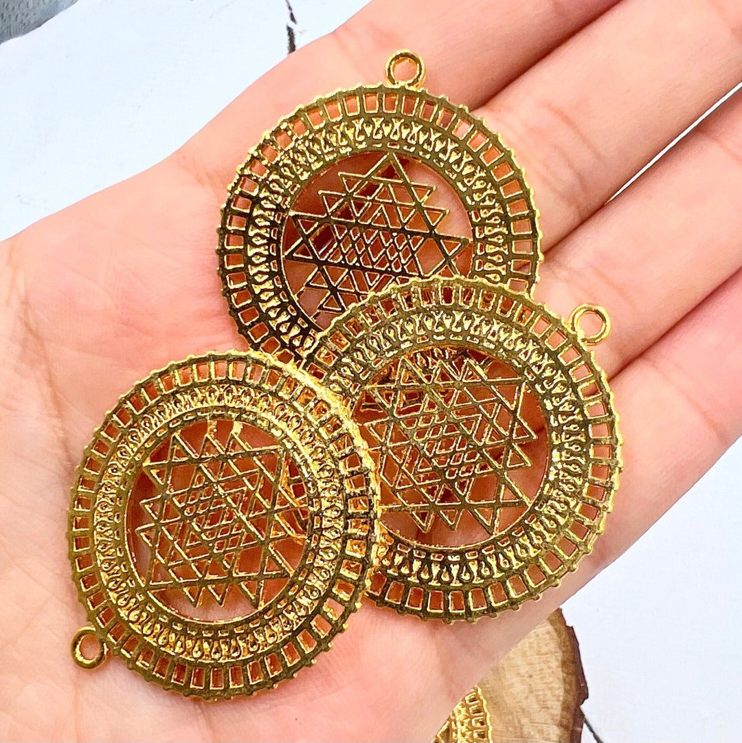 5 Pcs Ethnic Pendant, Sri Yantra Pendant, Mandala Necklace Pendant ...