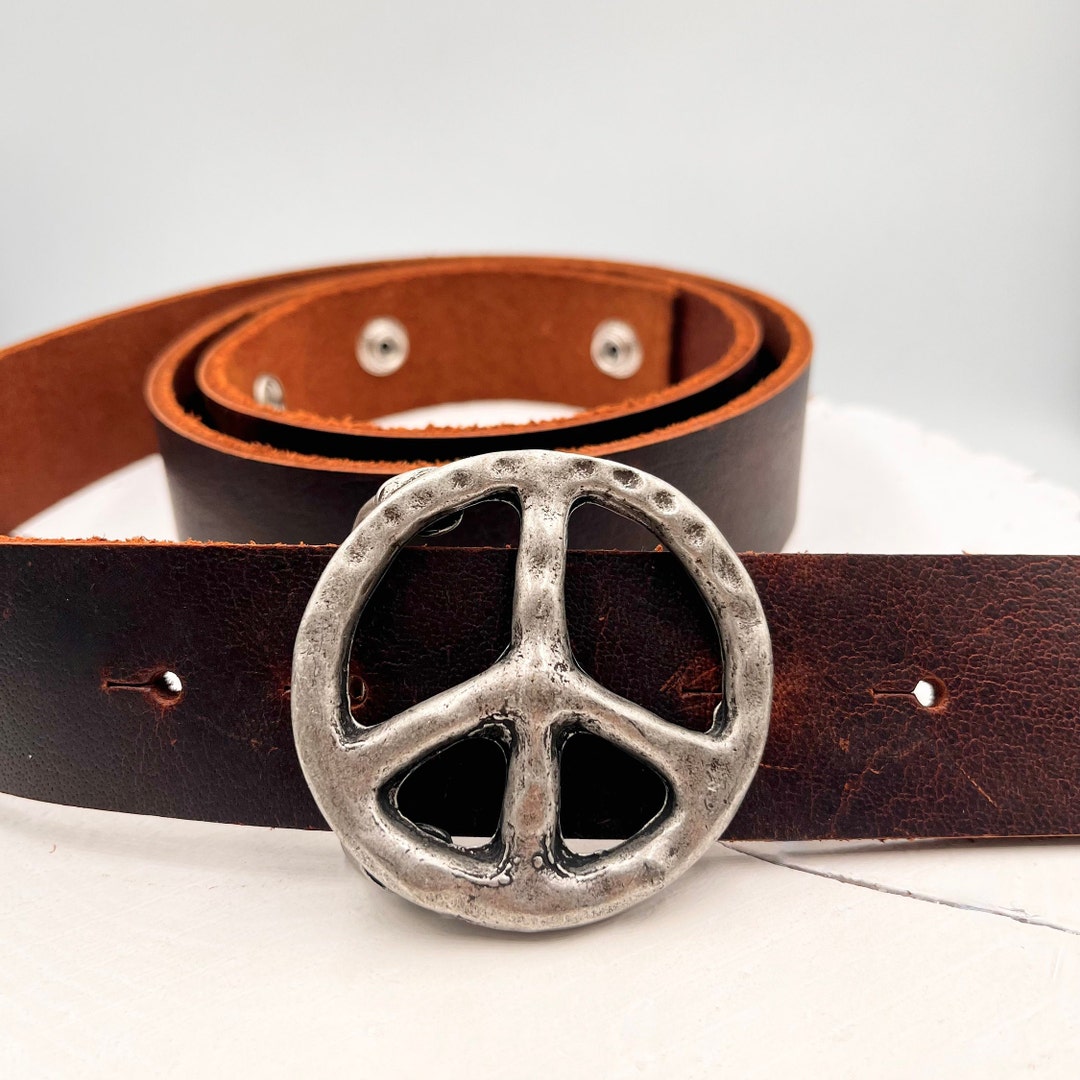 1 Pcs Peace Symbol Belt Buckle, Belt Buckle Unisex, Gothic Belt Buckle ...
