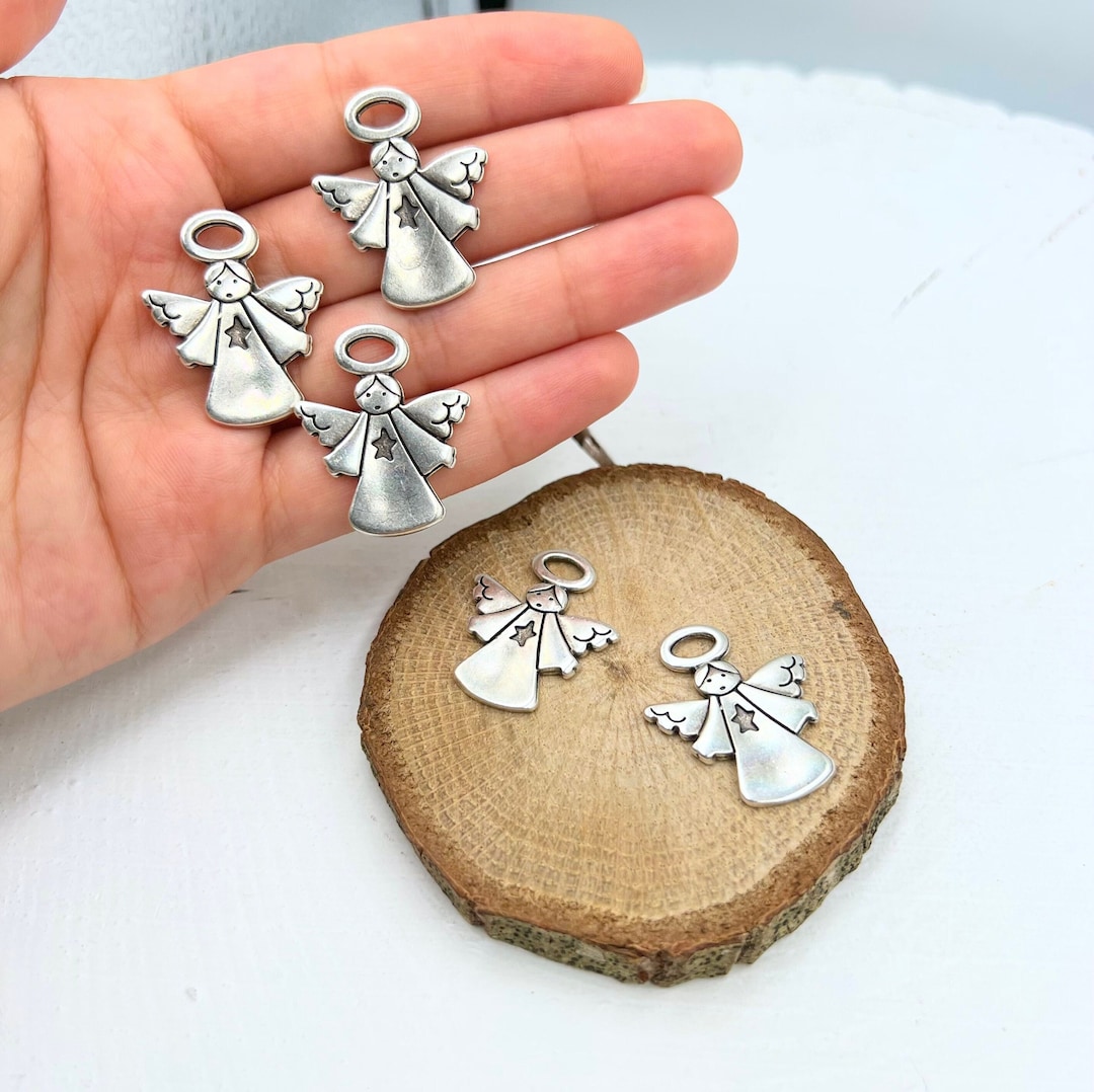 10 Pcs Angel Beads, Christmas Gift, Christmas Angel Charm, Craft ...
