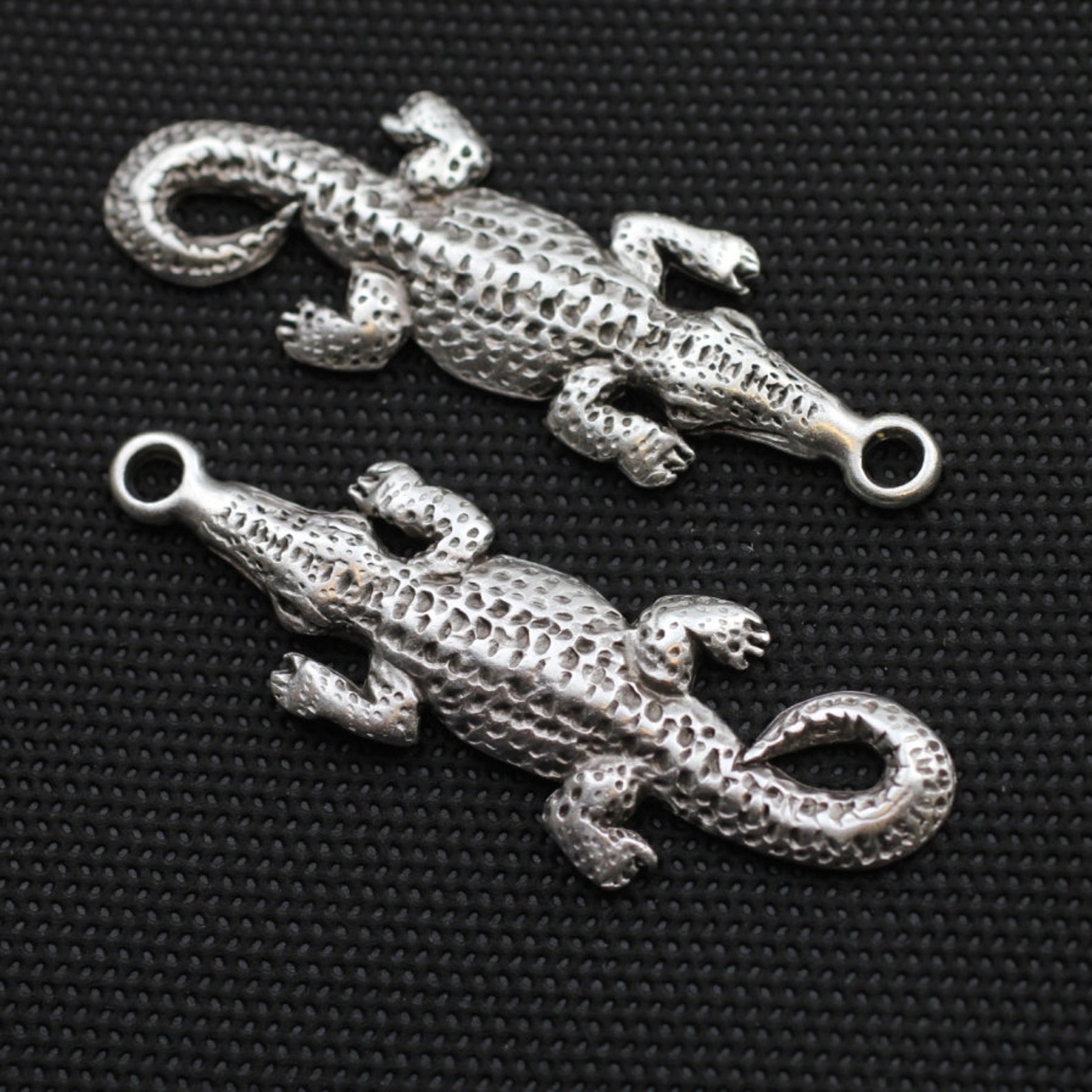 5 Alligator Crocodile Charms Crocodile Pendant Real Silver - Etsy