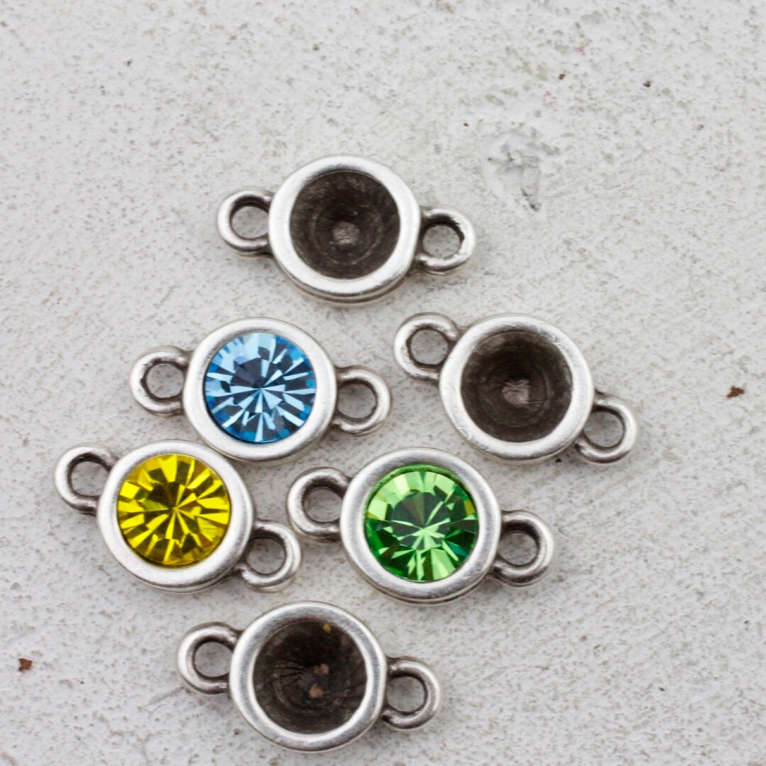 10 Pcs Antique Silver Charm Connector: Swarovski 1088 Ss39 (8mm) - Etsy