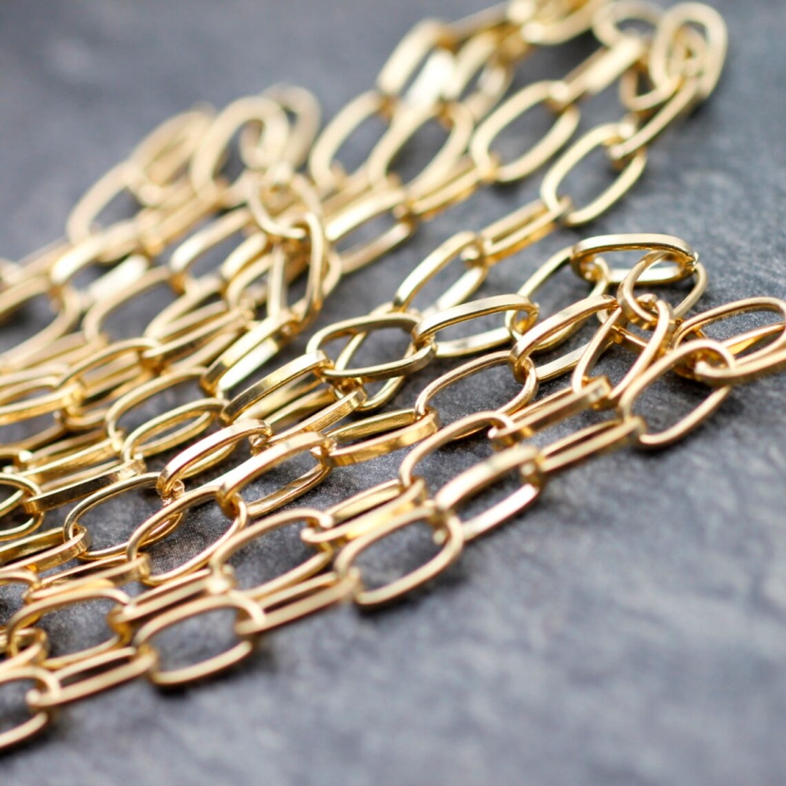 Paperclip Chains 24k Gold Plated Gold Chains Bulk Chain for - Etsy Sweden