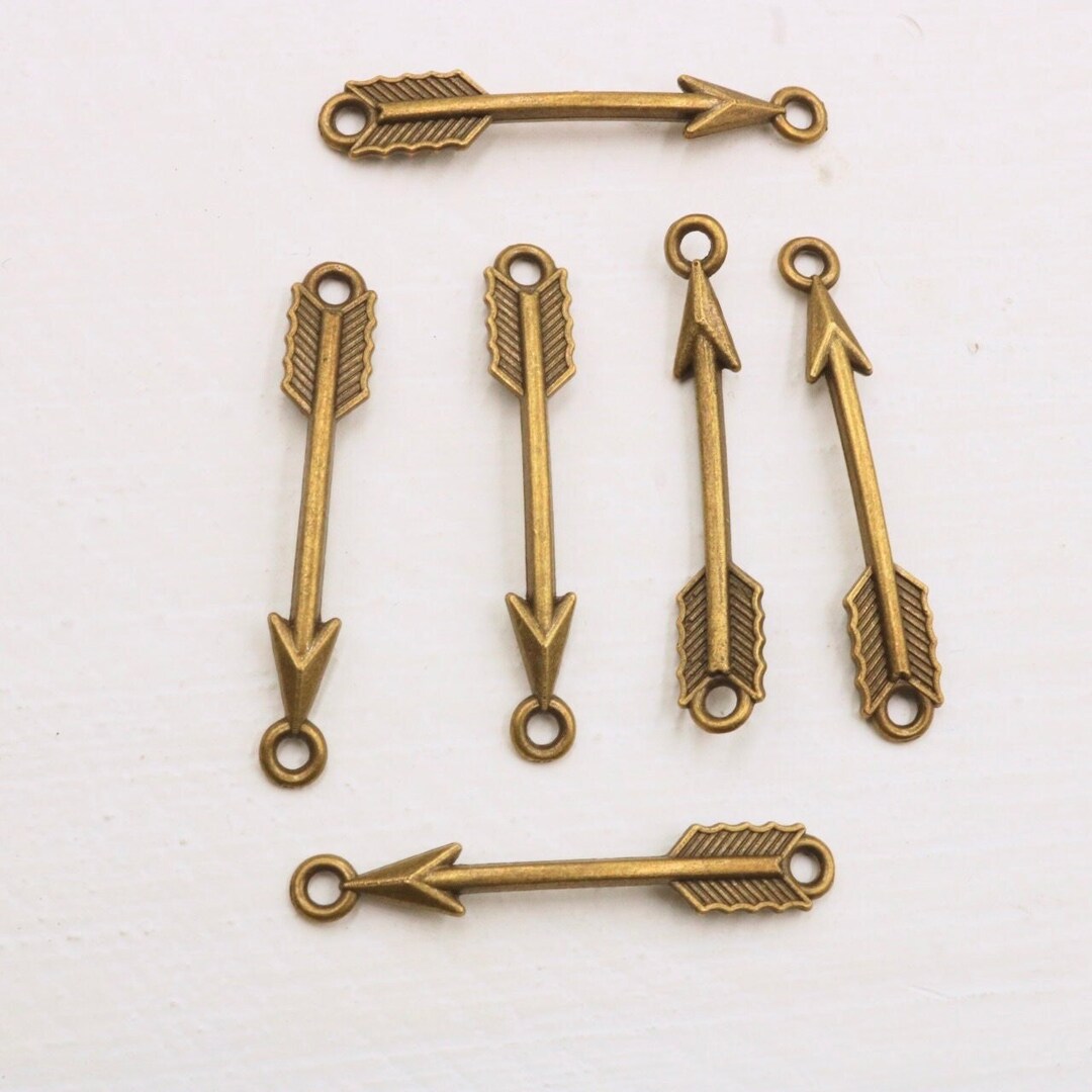 Fighting Double Sided Connectors Charms, Antique Bronze Arrow Connector ...