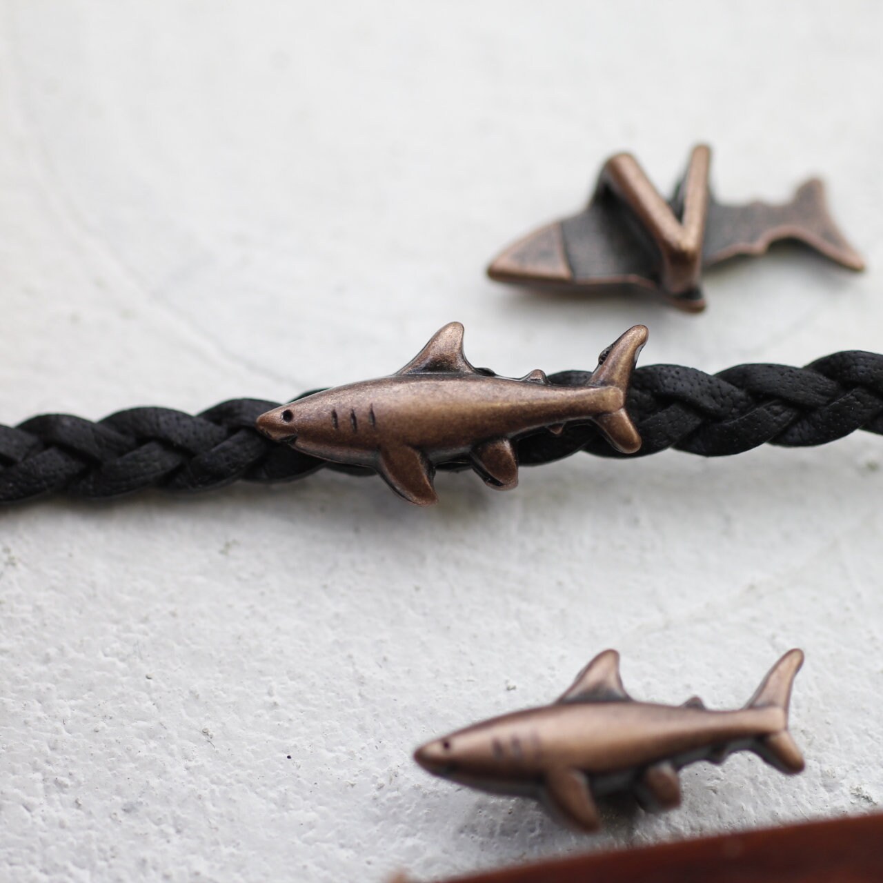 10 Shark Beads Tiny Shark Slider Beads for Bracelet DIY | Etsy