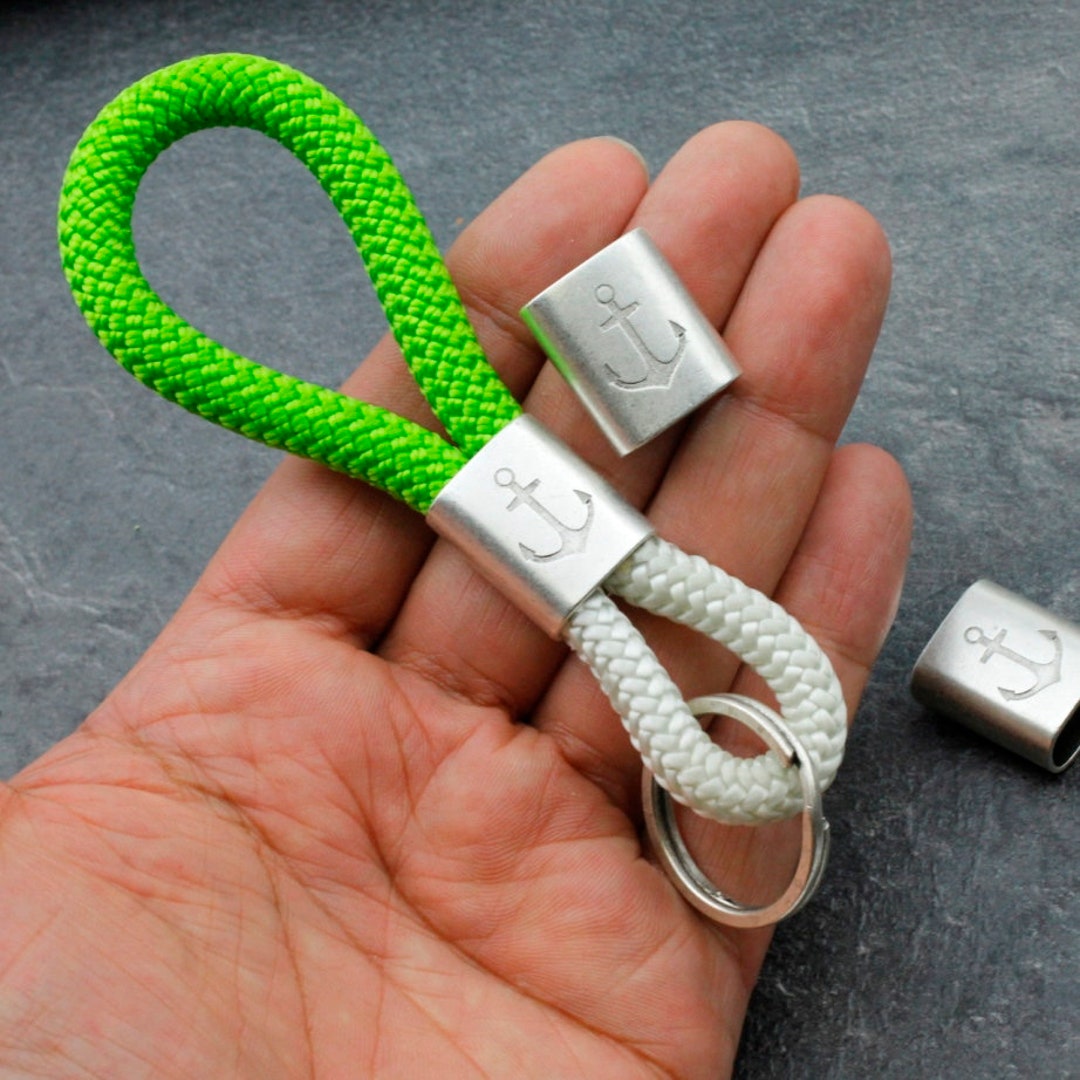 Anchor Keychain: Antique Silver Slider Beads, Sail Rope Keychains - Etsy