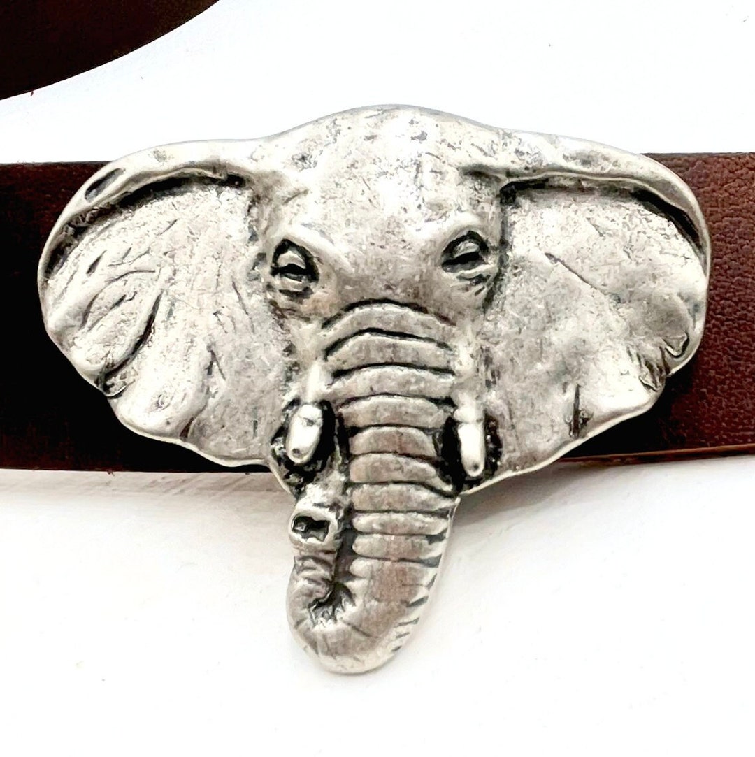 Silver Tone Elephant Belt Buckle: Boho Animal Accessory - Etsy