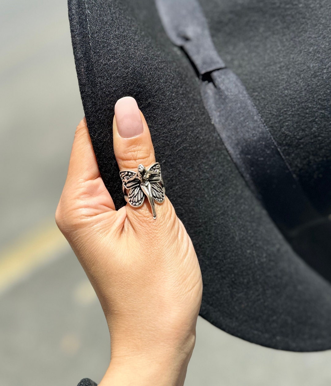 Large Butterfly Ring, Butterfly Wings Ring, Silver Statement Rings ...