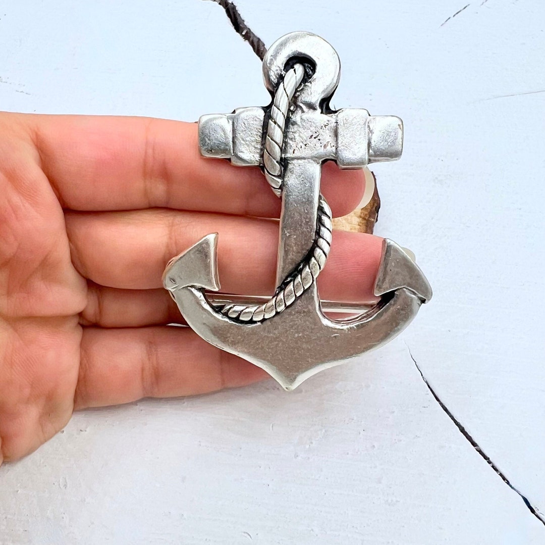Anchor Belt Buckle: Antique Silver Nautical Zamak Fastener - Etsy