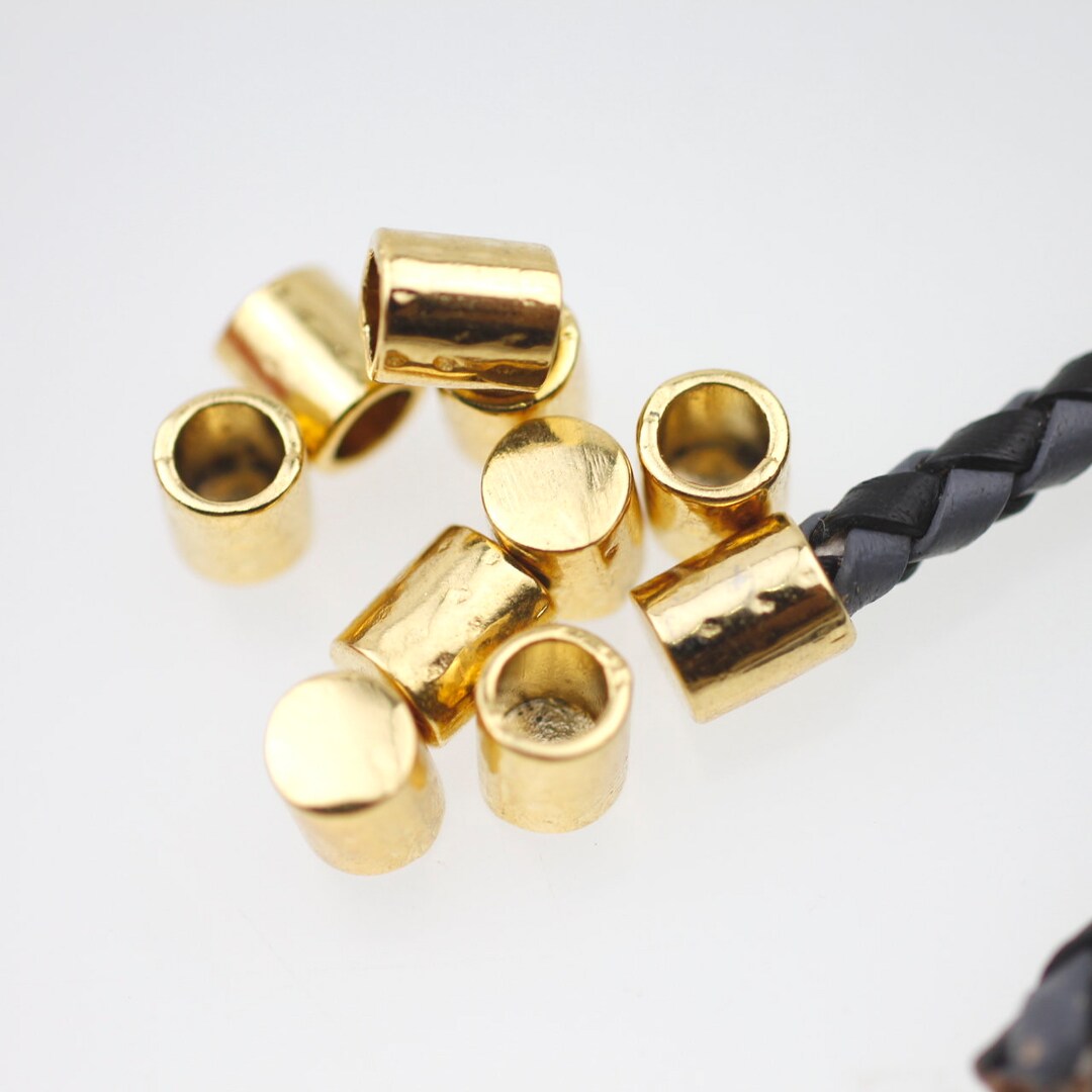 10 Pcs Gold End Caps, Round Gold Beads, Gold Tassel Caps, Jewelry ...