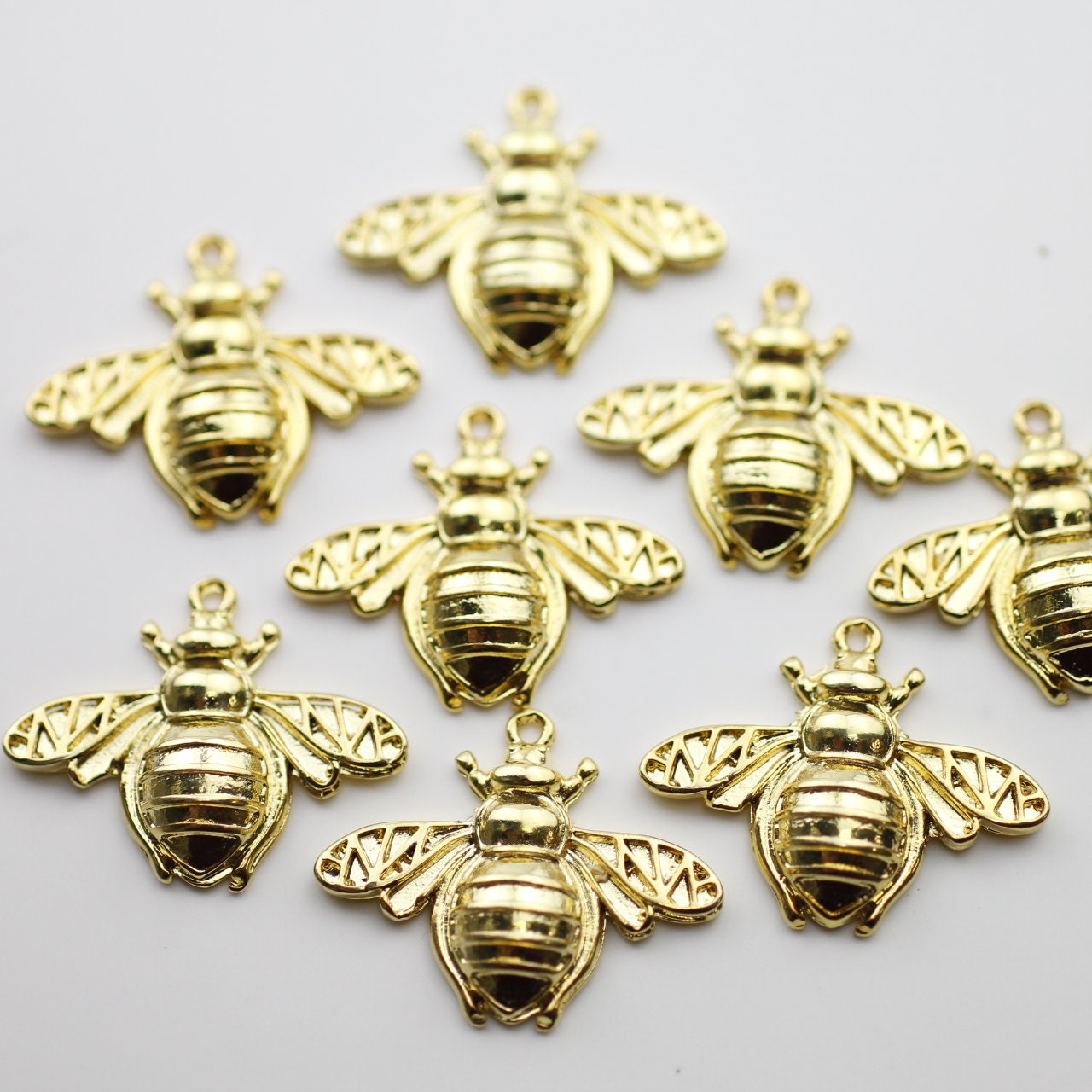 10 Gold Bee Charms Honey Bee Pendant Tiny Gold Bee Charm - Etsy