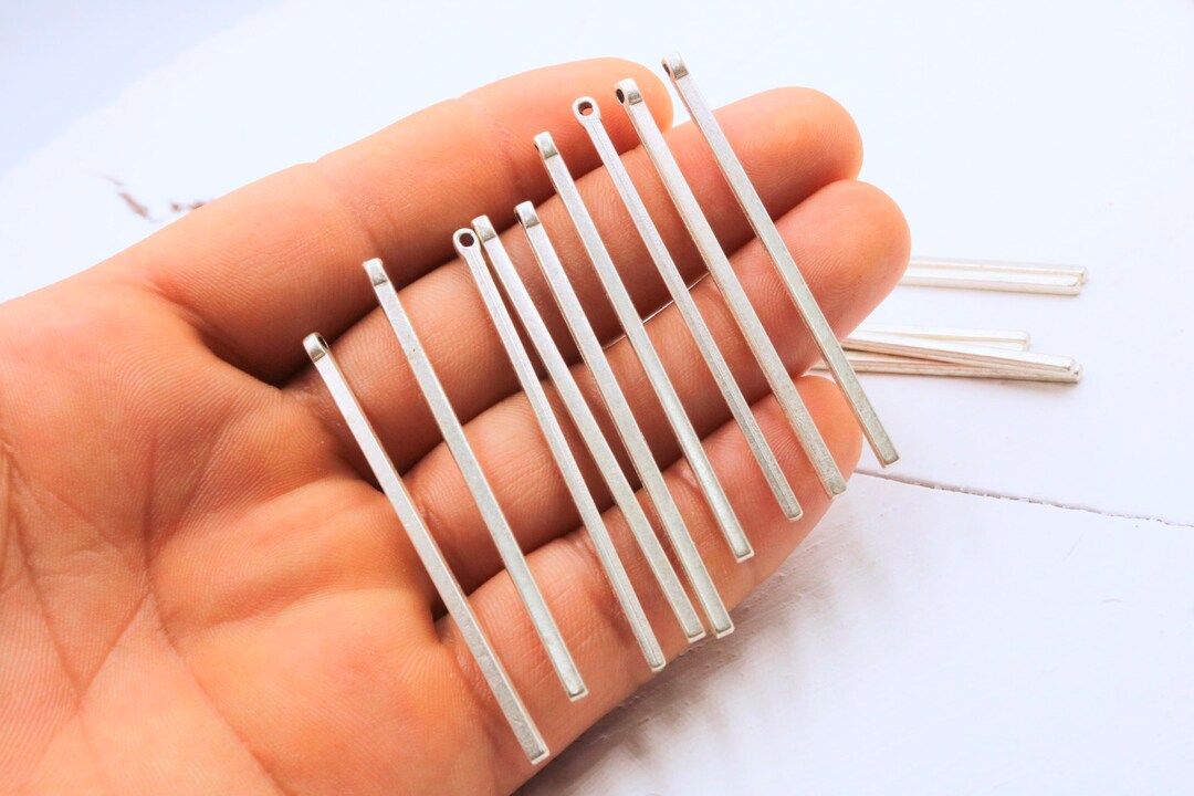 Long Square Skinny Bar, Rectangle Bar Charm, Charms for Bracelets ...