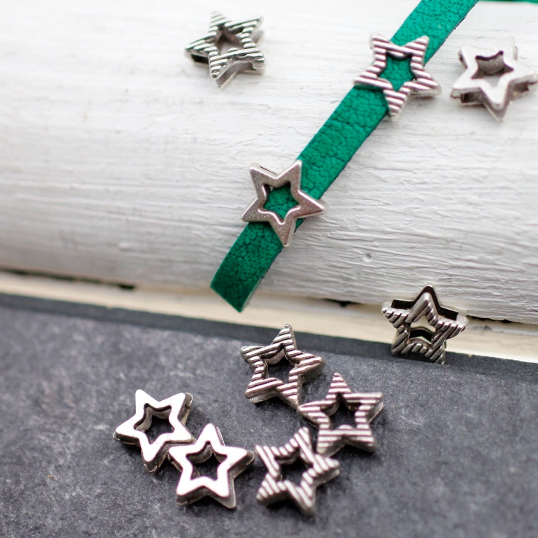 10 Pcs Star Slider Beads Star Spacer Beads Mini Star Slider - Etsy
