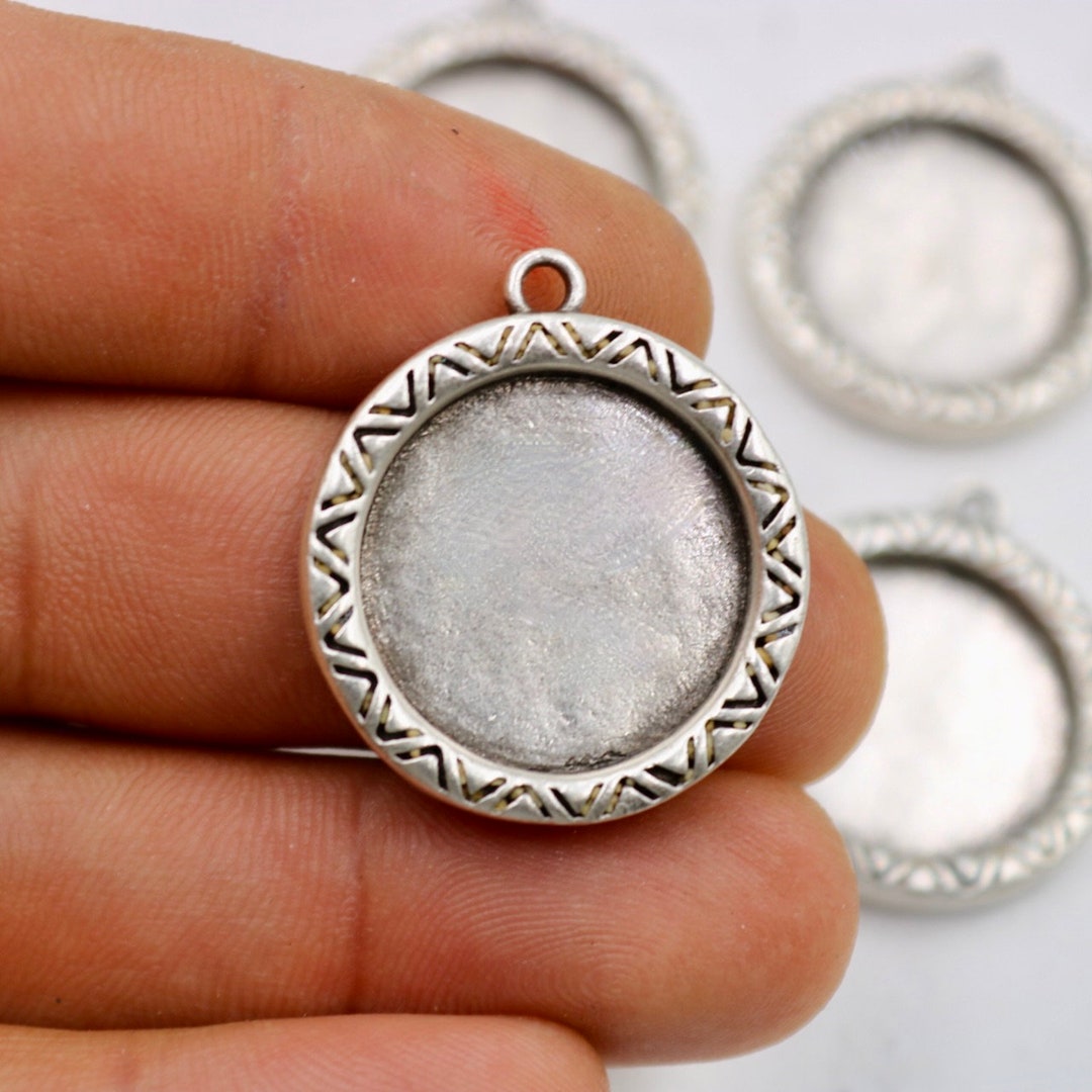 Large Round Blank Bezel, Tray Pendant Charms, Pendant Blank Bezel Base ...