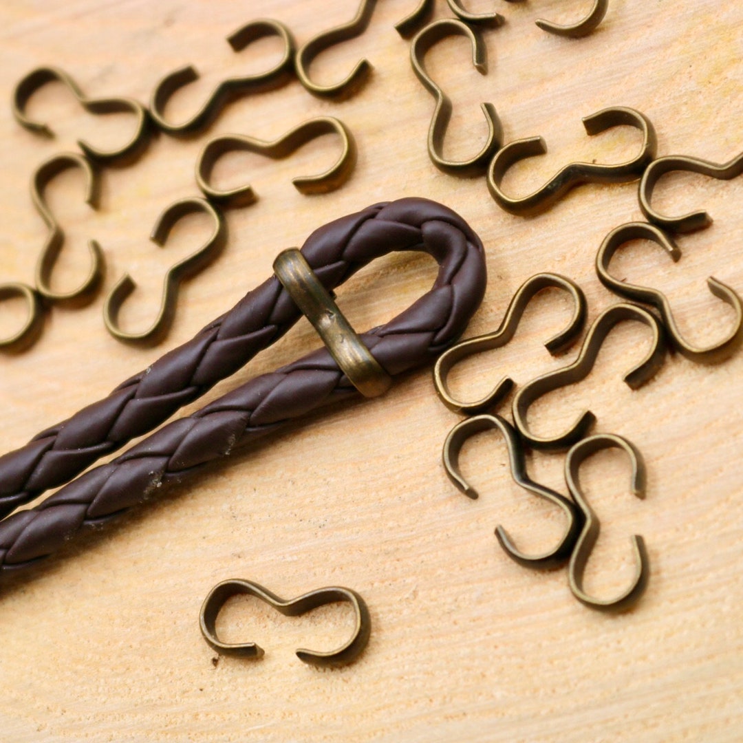 Fold Over Crimp, Antique Bronze Connector Clasp for Leather, Metal ...
