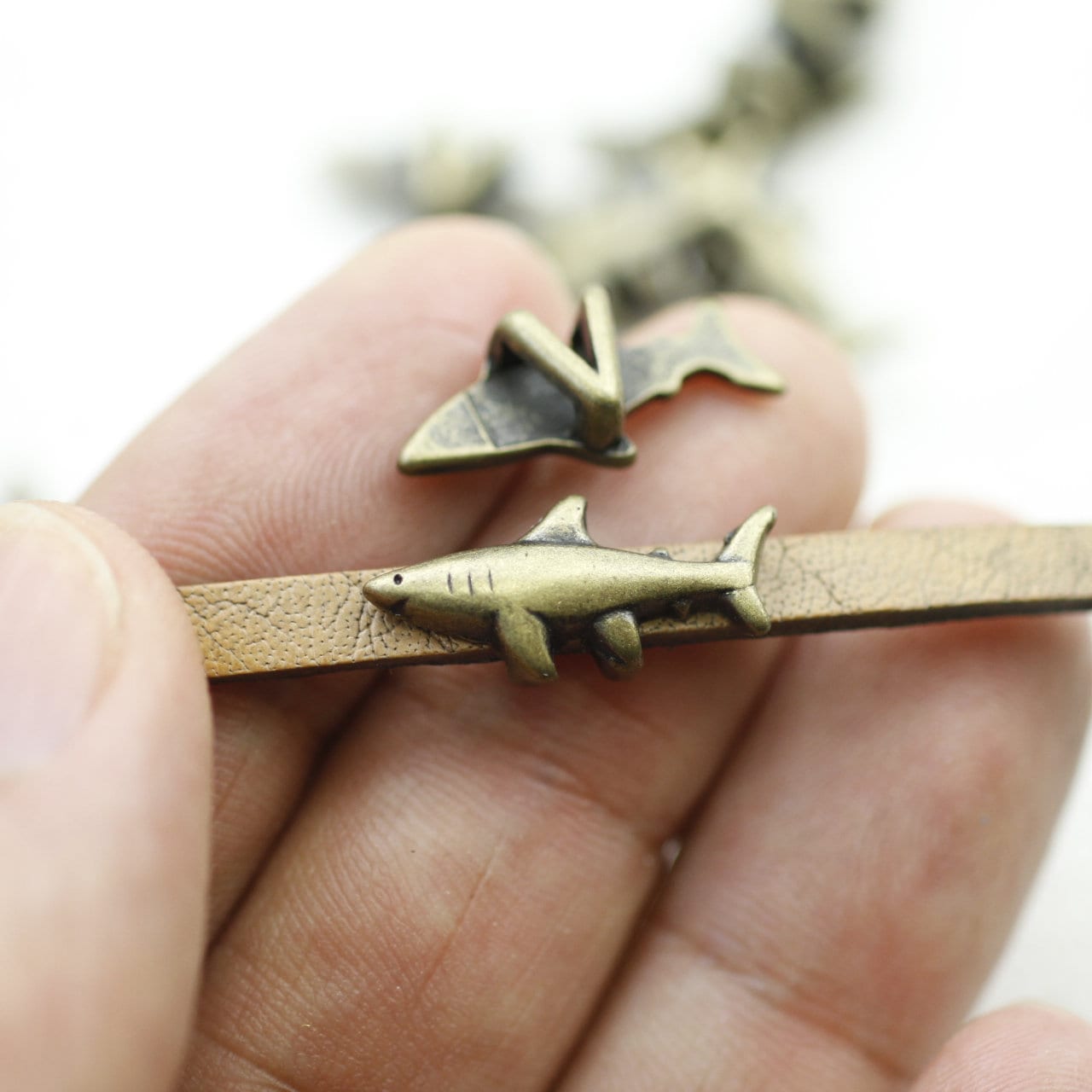 10 Shark Beads Tiny Shark Slider Beads for Bracelet DIY - Etsy