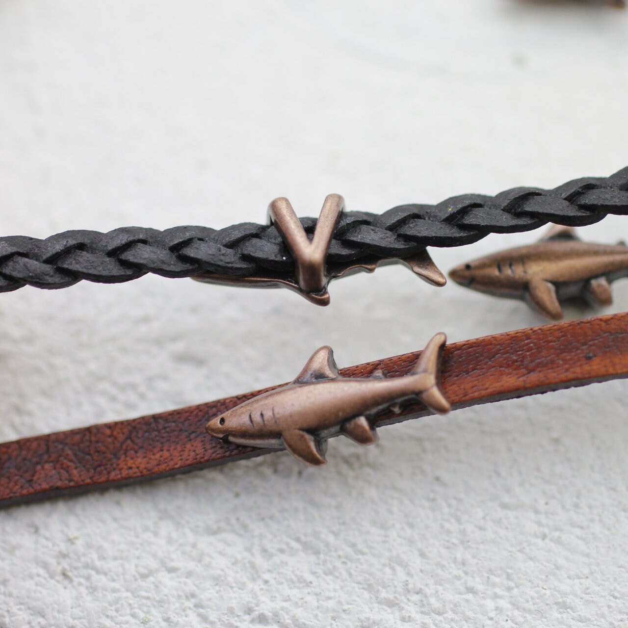 10 Shark Beads Tiny Shark Slider Beads for Bracelet DIY | Etsy