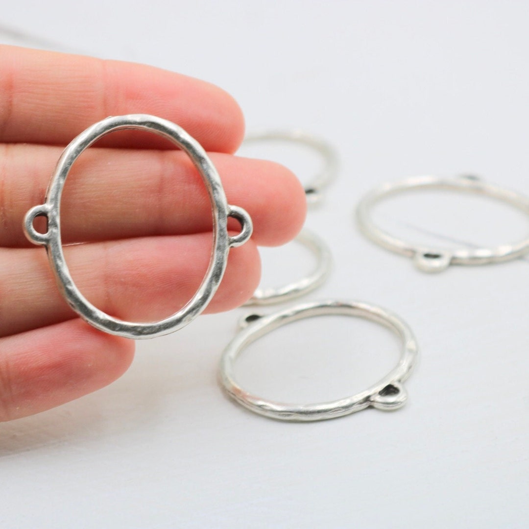 Circle Connector, Round Charm Connector, Circle Connector, Two Loop ...