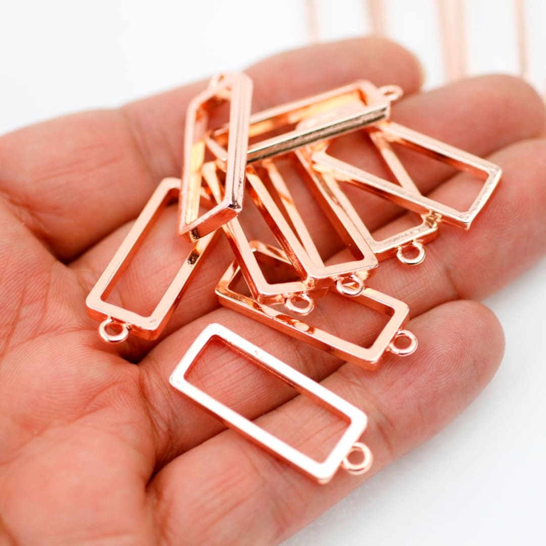 10 Hollow Frame Glue Blank Charms Pendant, Open Bezel Setting ...