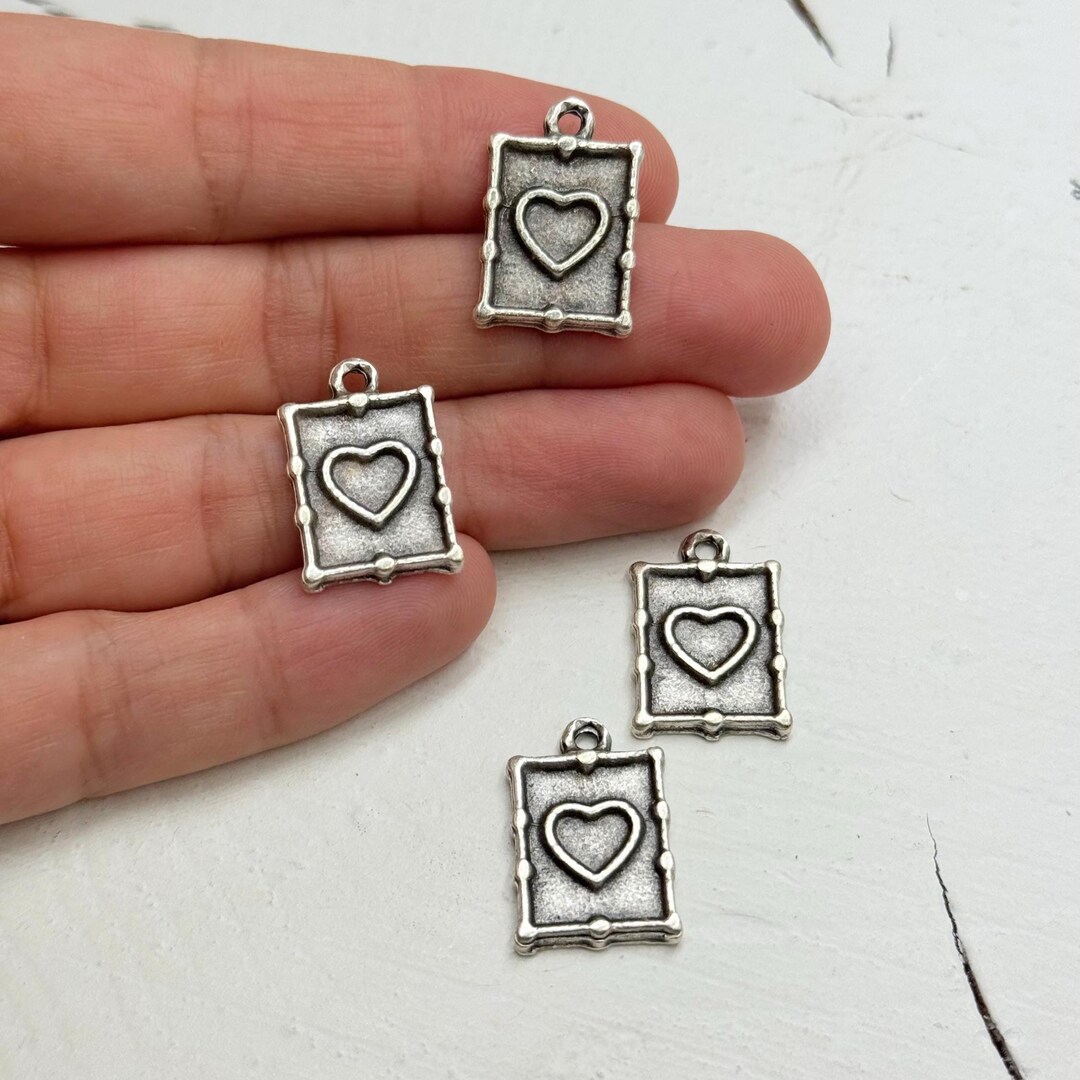 Heart Mail Pendants – Tiny Envelope Charms With Hearts, Valentine’s Day ...