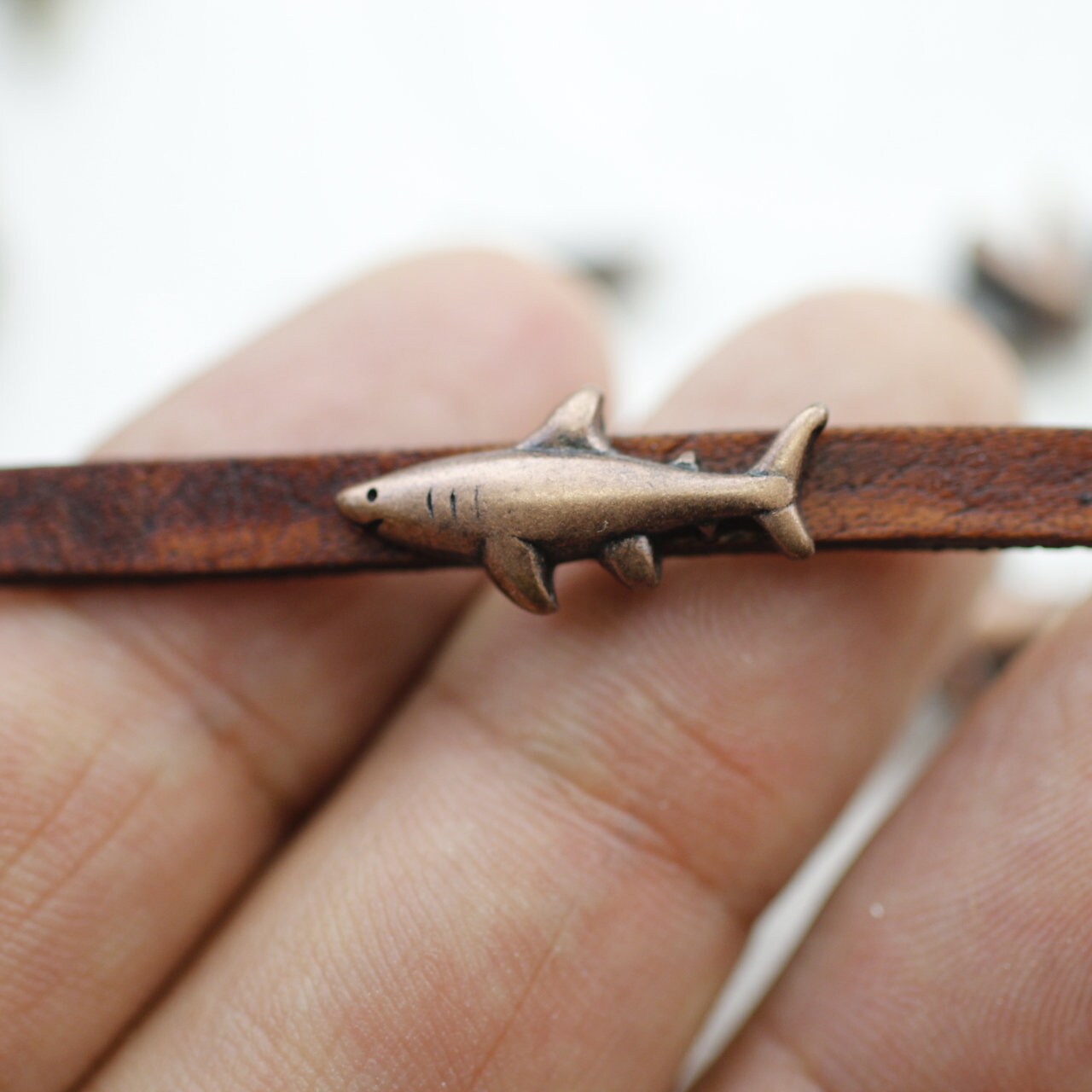 10 Shark Beads Tiny Shark Slider Beads for Bracelet DIY | Etsy