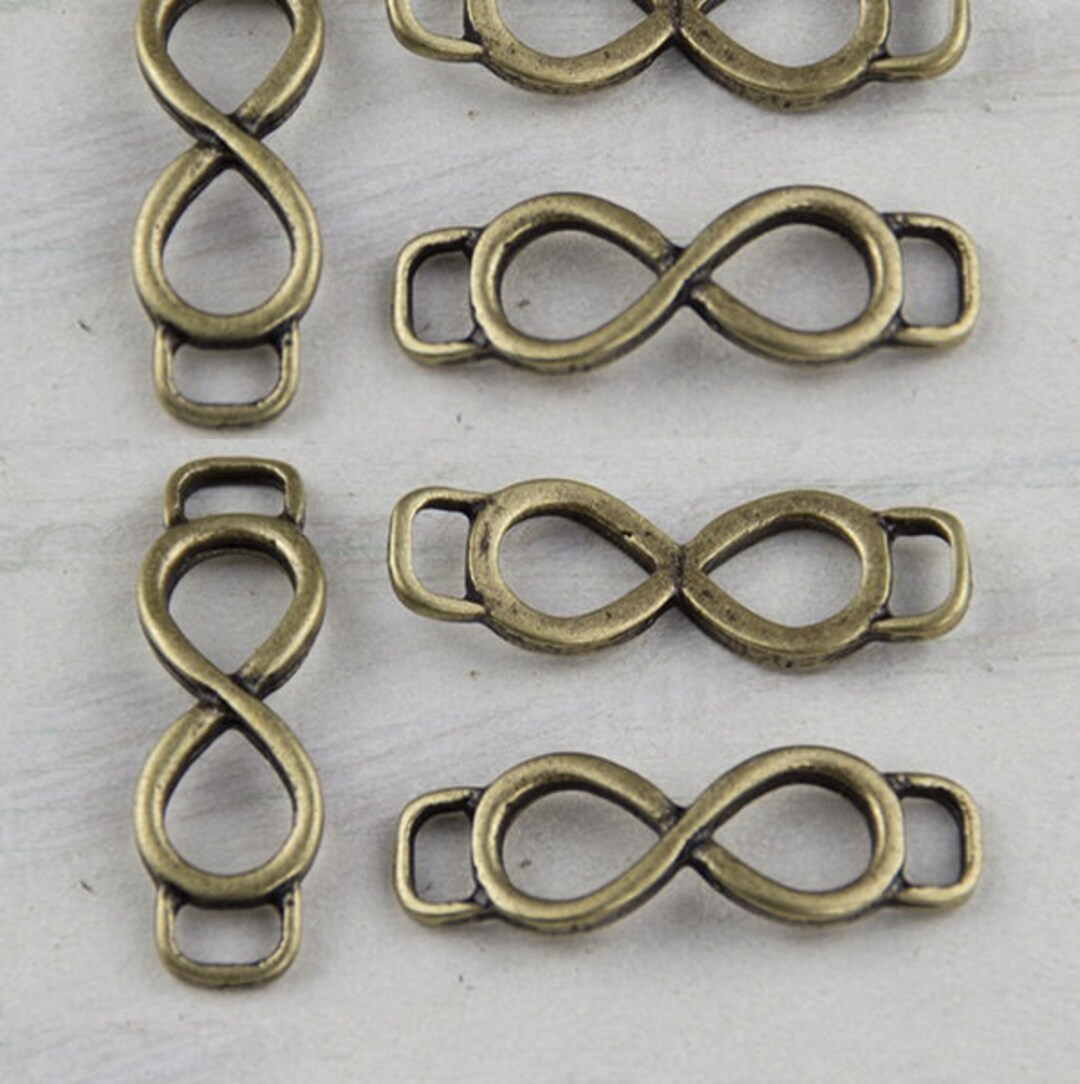 10 Antique Bronze Infinity Connector Charms Infinity Jewelry - Etsy
