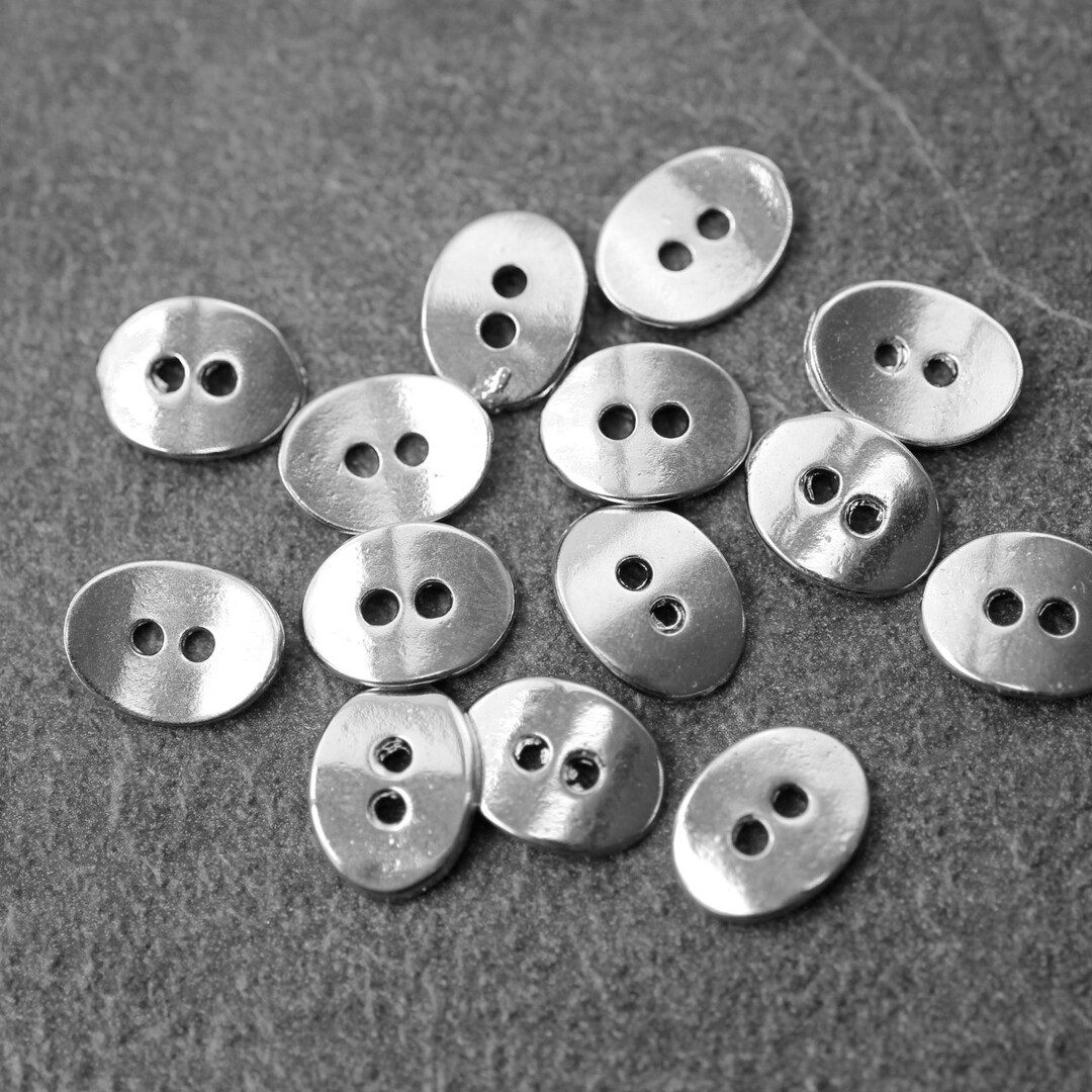10 Rhodium Plated Button Clasps: Zamak Oval Connectors (14x11 Mm) - Etsy