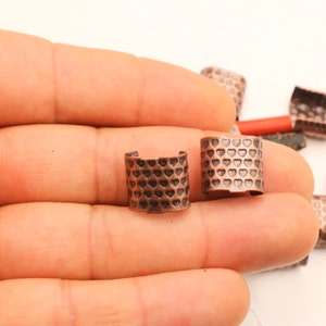 Crimp Fastener, Leather Crimp Beads, Antique Cooper Cord Crimp, Fold ...