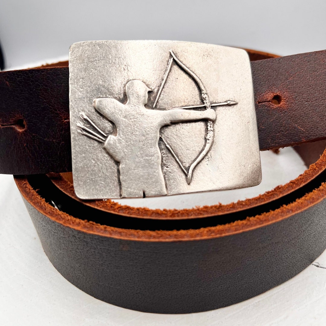 1 Pcs Archer Belt Buckle, Flat Leather Sliders, Flat Leather Sliders ...