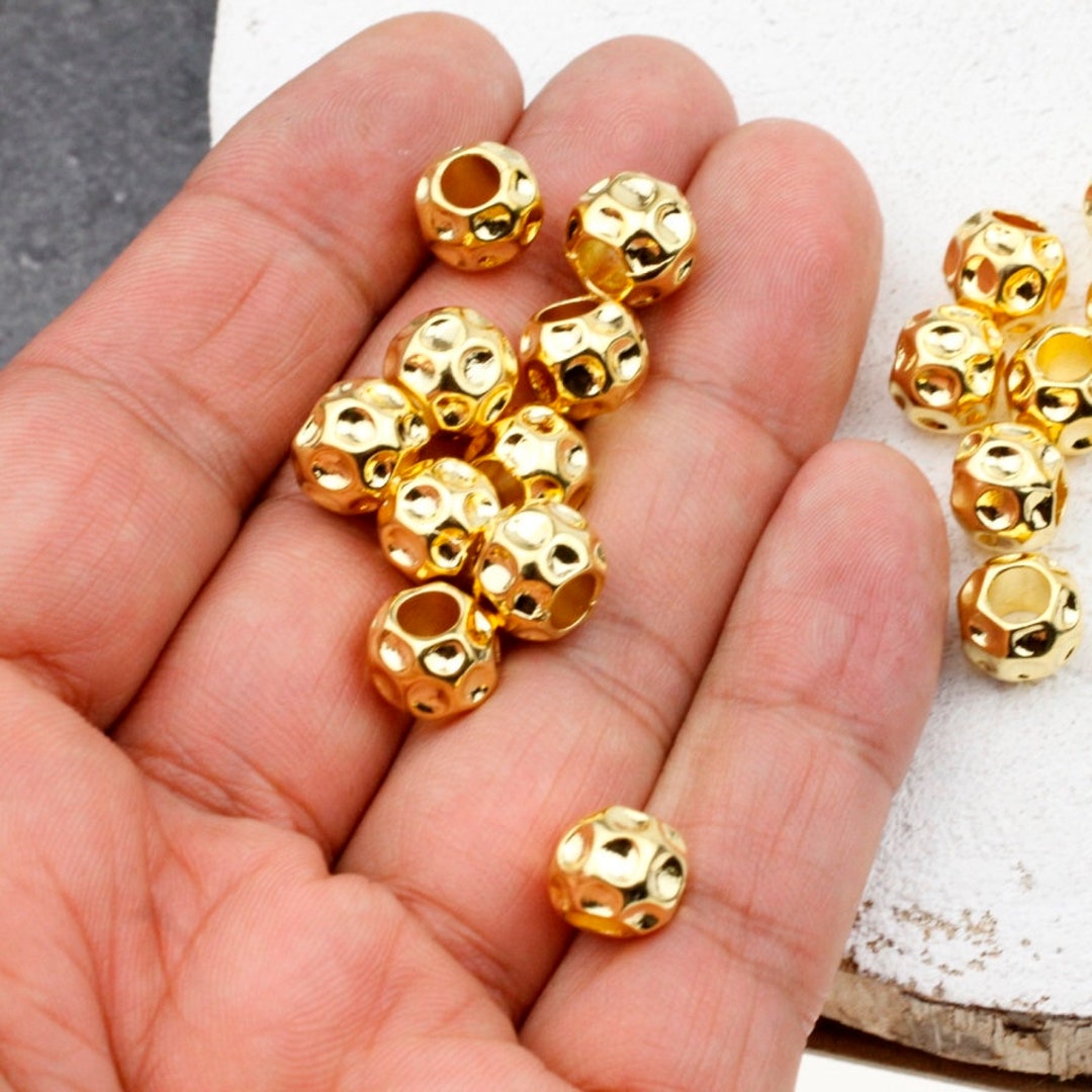 10pcs 24K Gold Golf Ball Beads: 10mm Zamak Jewelry Supplies - Etsy