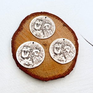 4 Antique Silver Human Figure Pendants: Embossed Charms (30mm) - Etsy