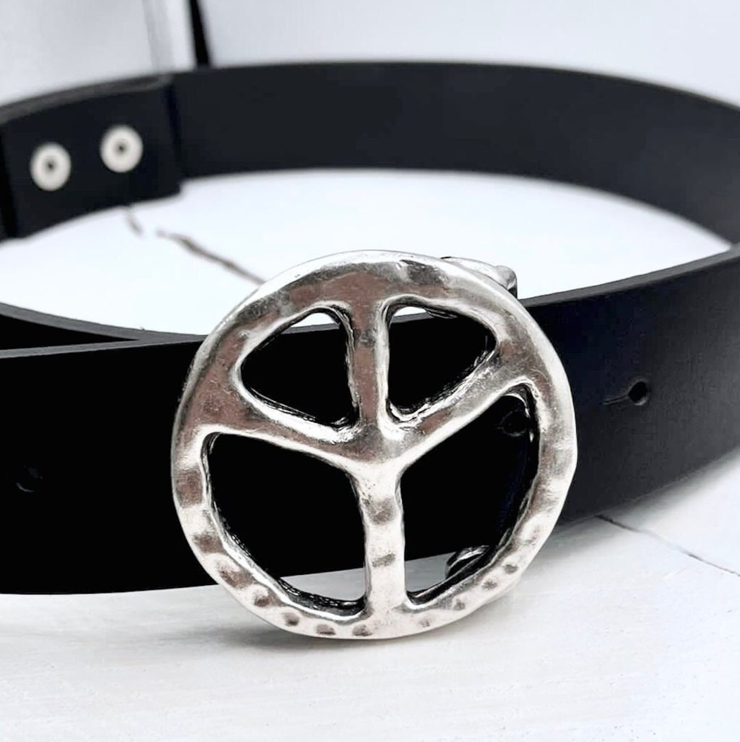 1 Pcs Peace Sign Belt Buckle, High Quality Belt Buckle, Hippie Belt ...