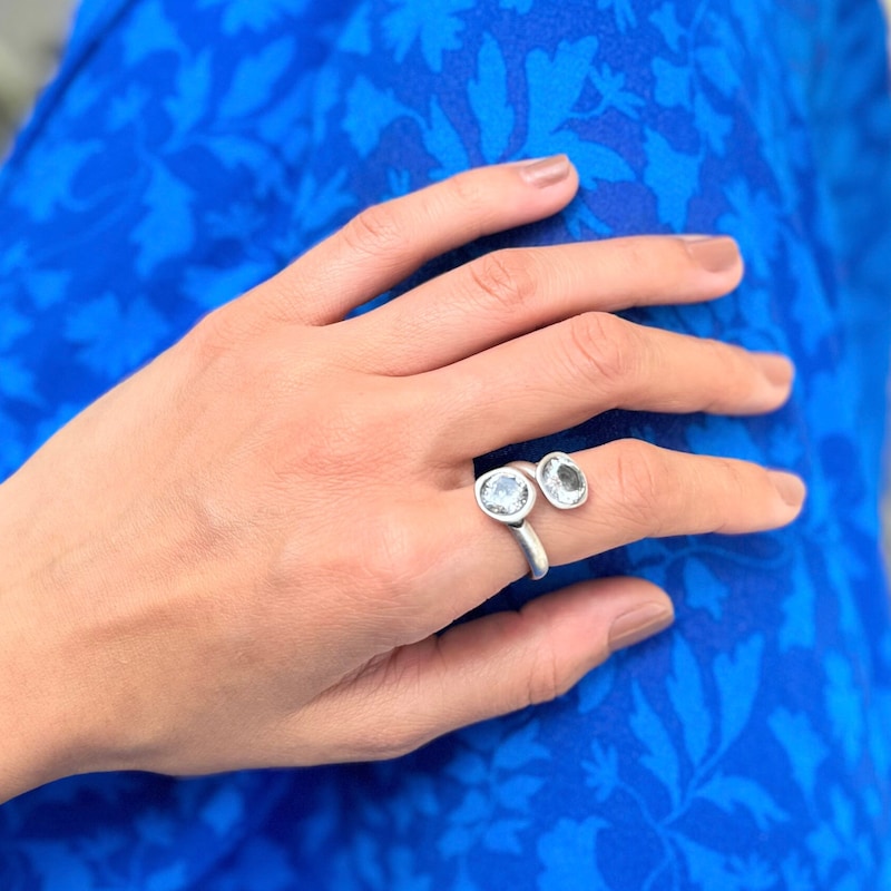 Double Stone Ring - Etsy