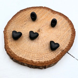 10 Pcs Mini Black Heart Bracelets, Bracelet Heart Charms, Pacer Beads ...