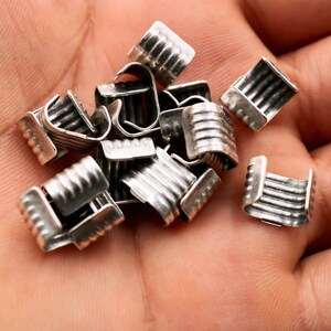 Silver Plated Metal Crimp End - Leather Cord Fastener (20 Pcs, 8x8 Mm ...