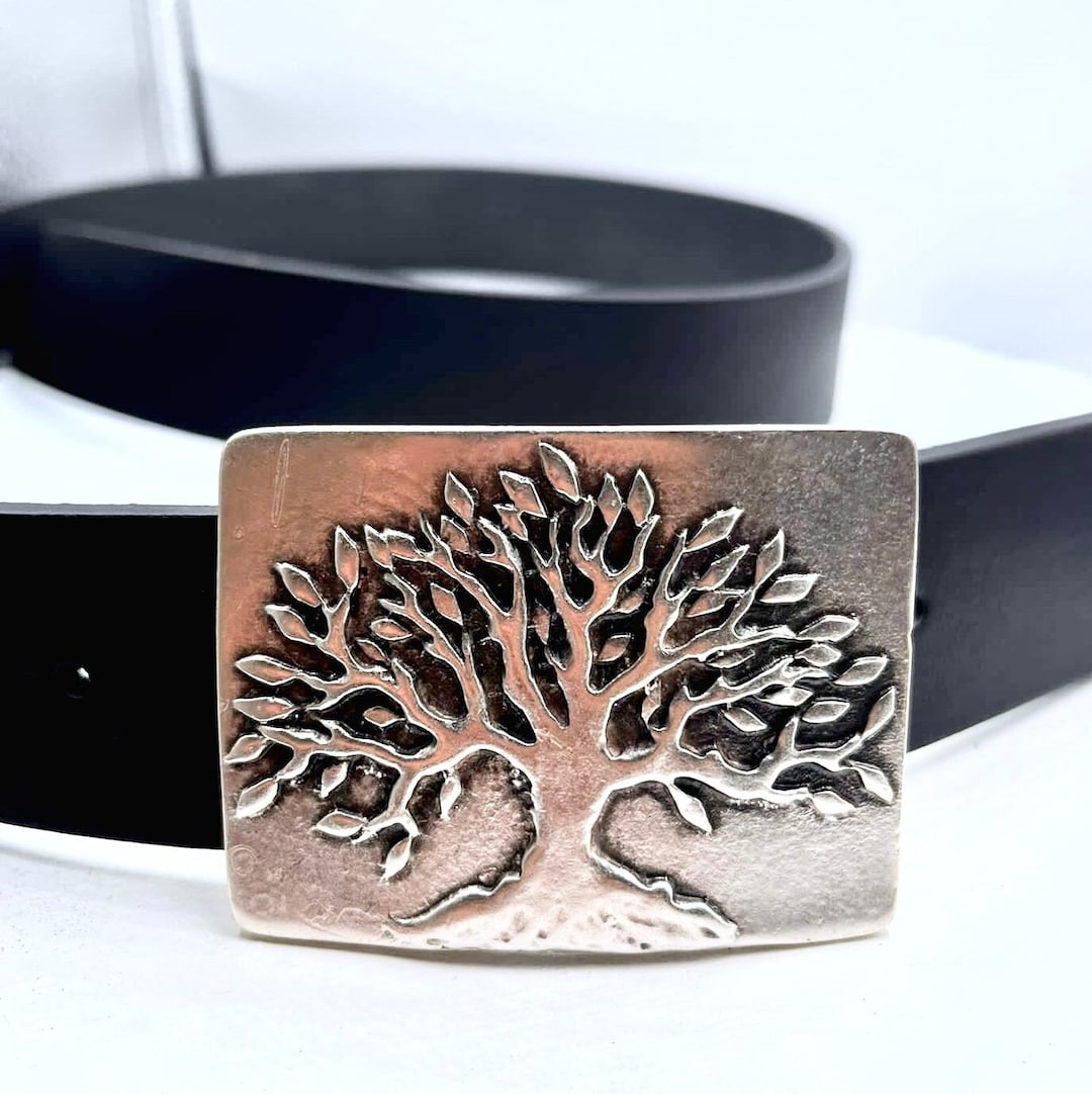 Tree of Life Belt Buckle: Antique Silver Zamak, Fits 40mm Belts - Etsy