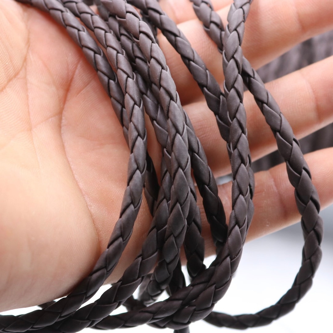 Braided Synthetic Cord, Brown Necklace Cord, Dark Brown Round Bolo Cord ...