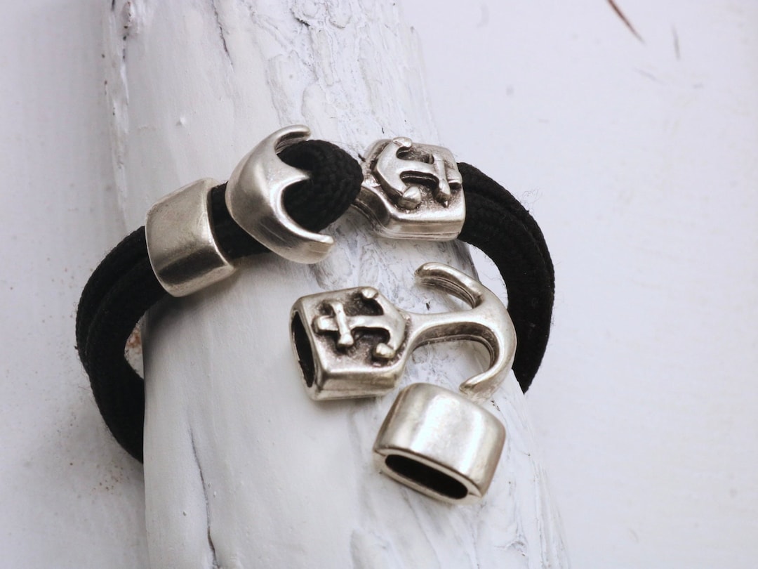 Silver Anchor Bracelet Clasp, Anchor Connector, Anchor Hook Clasp ...