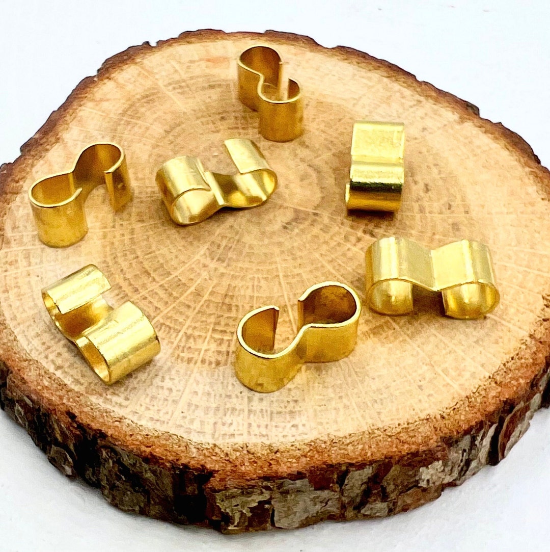 10 Pcs Large Gold Crimp Fastener, Big Double Barrel Bead, Buckle Clasp ...