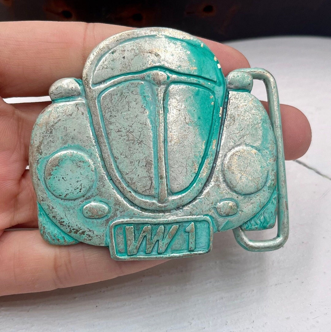 Vintage Car Belt Buckle: Rusty Silver Plated Zamak (fits 40mm Belt) - Etsy