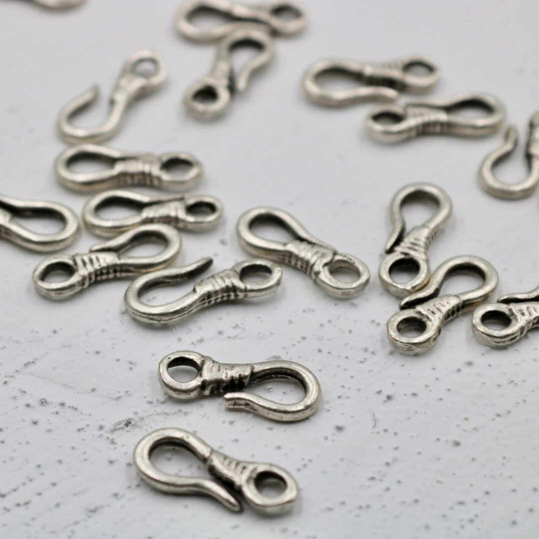Antique Silver Fish Hook Clasps, Brass Silver S-hook, Classic Small ...