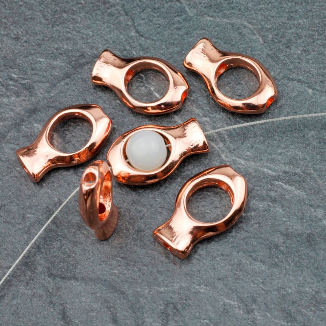 10 Rose Gold Plated Fish Slider Beads: Jewelry Making Charms - Etsy