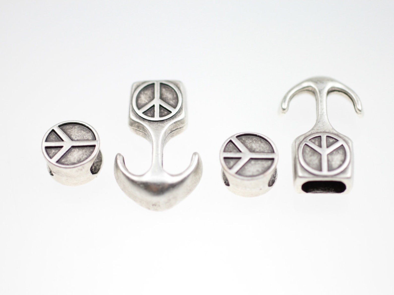 5 Anchor Clasp Peace Hook Clasp Silver Plated Bracelet - Etsy